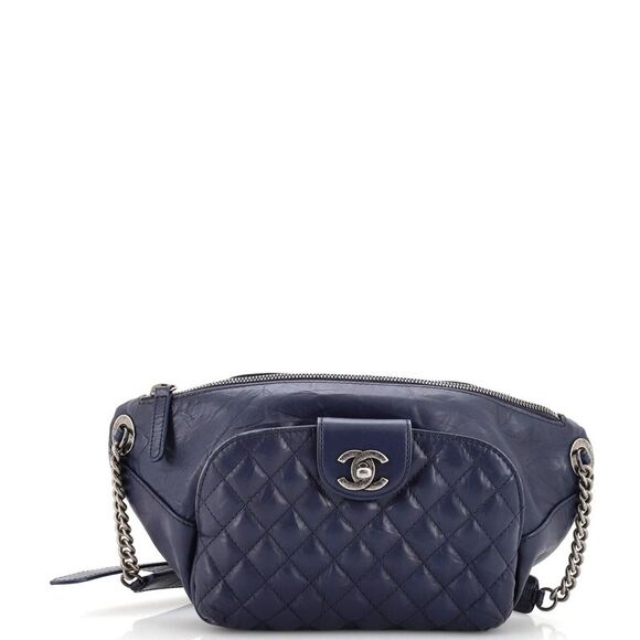 CHANEL | Bags | Chanel Casual Rock Waist Bag Quilted Crumpled Calfskin ...